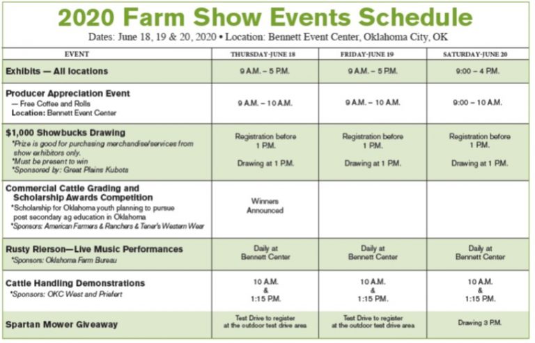 2020 OKC event schedule - Oklahoma City Farm Show